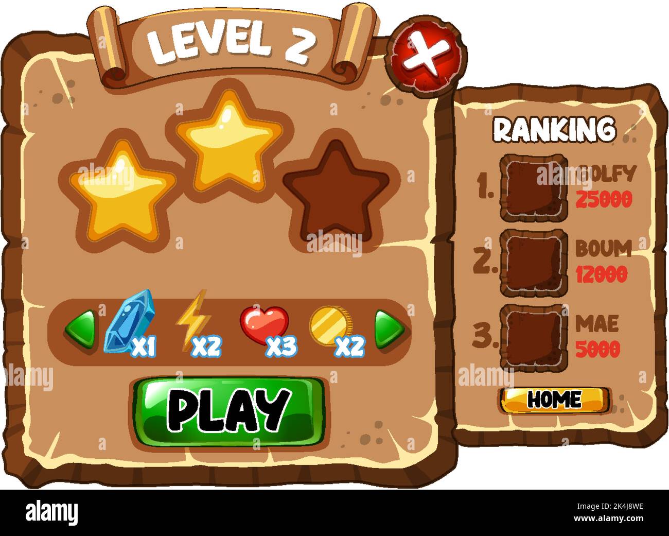 Game element template design set illustration Stock Vector Image & Art ...