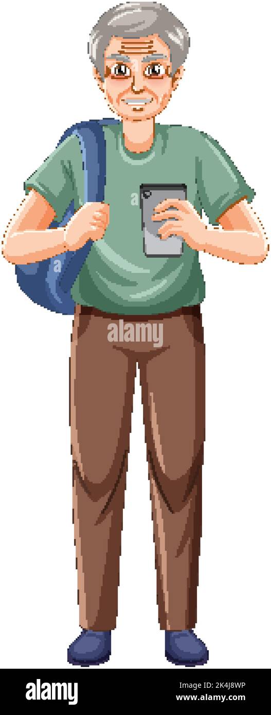 A male senior cartoon character illustration Stock Vector Image & Art ...