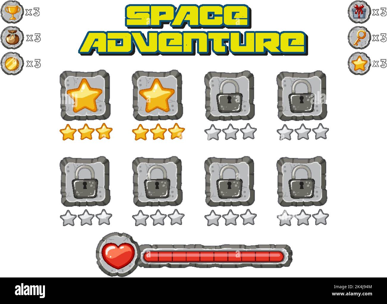 Game element template design set illustration Stock Vector Image & Art ...
