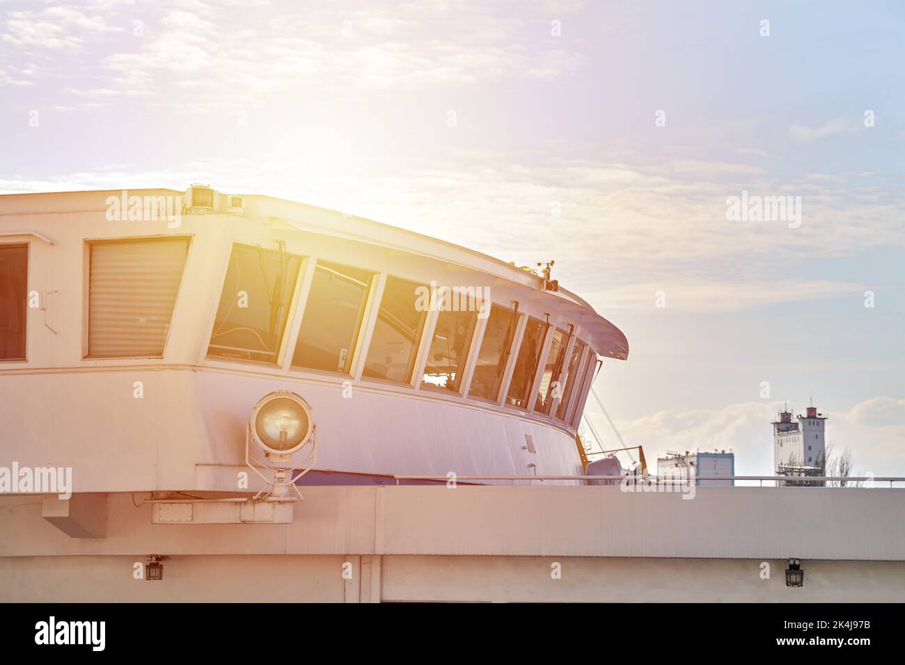 Ship bridge of captain exterior, room of able seaman for ship control ...