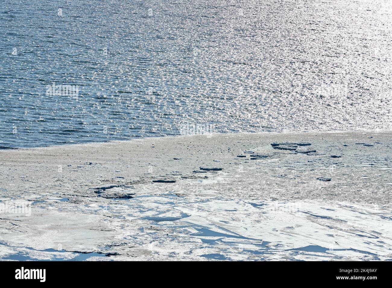 Melting sea ice seasonal natural phenomenon of coming spring, ice on ...