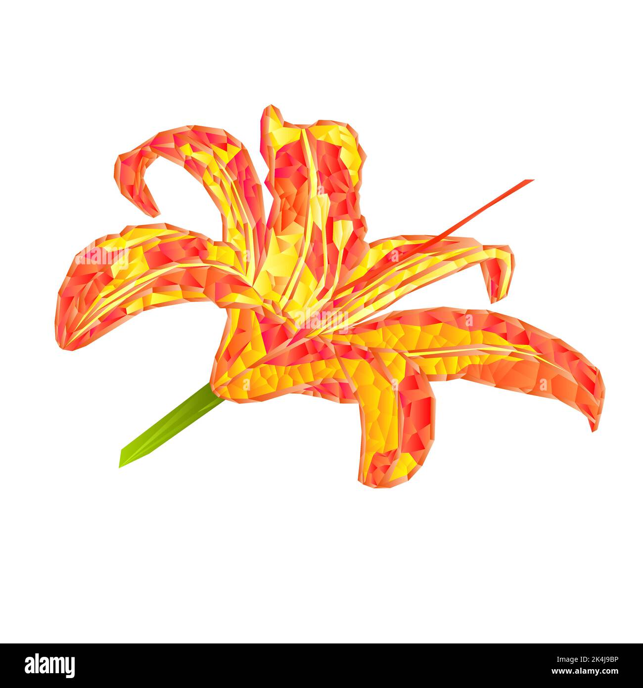 Spring Flower Lily Daylily Polygons Vector Illustration Stock Vector Image And Art Alamy