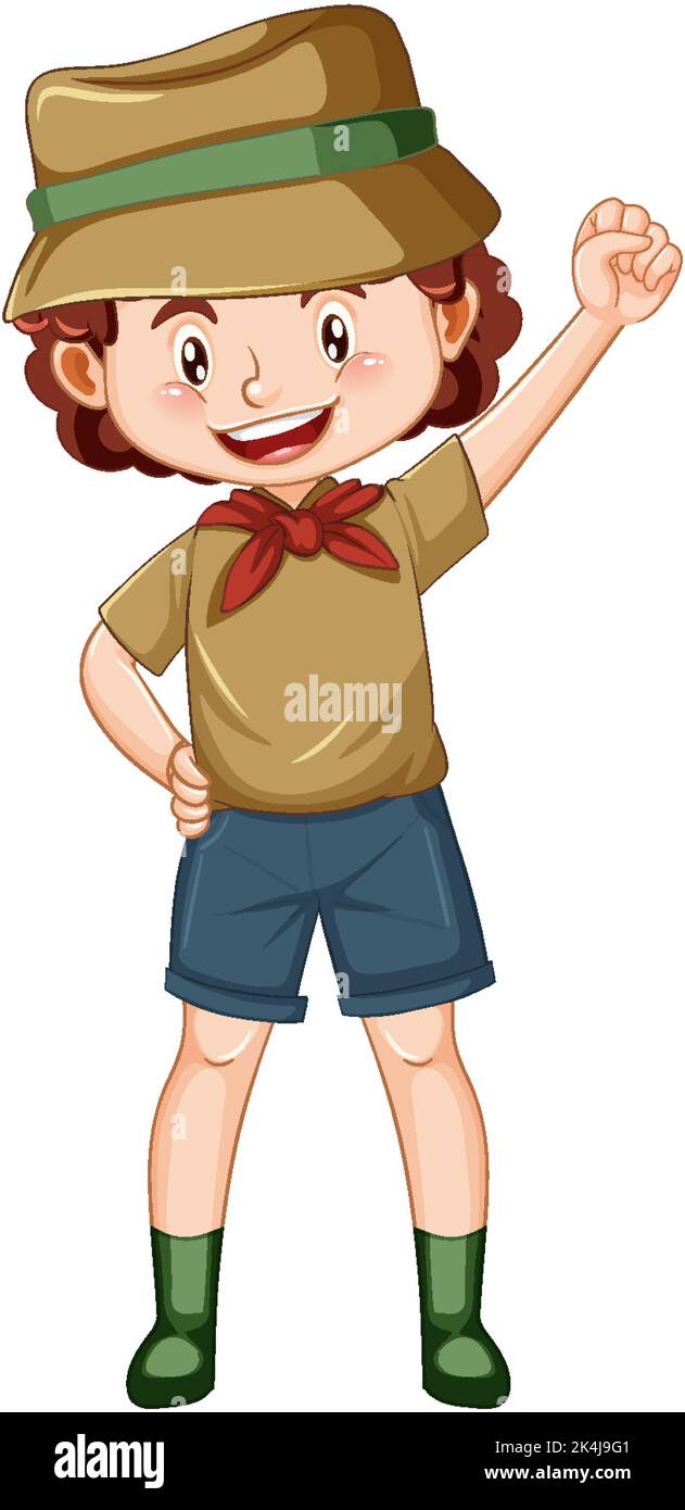 Camping boy cartoon character illustration Stock Vector Image & Art - Alamy