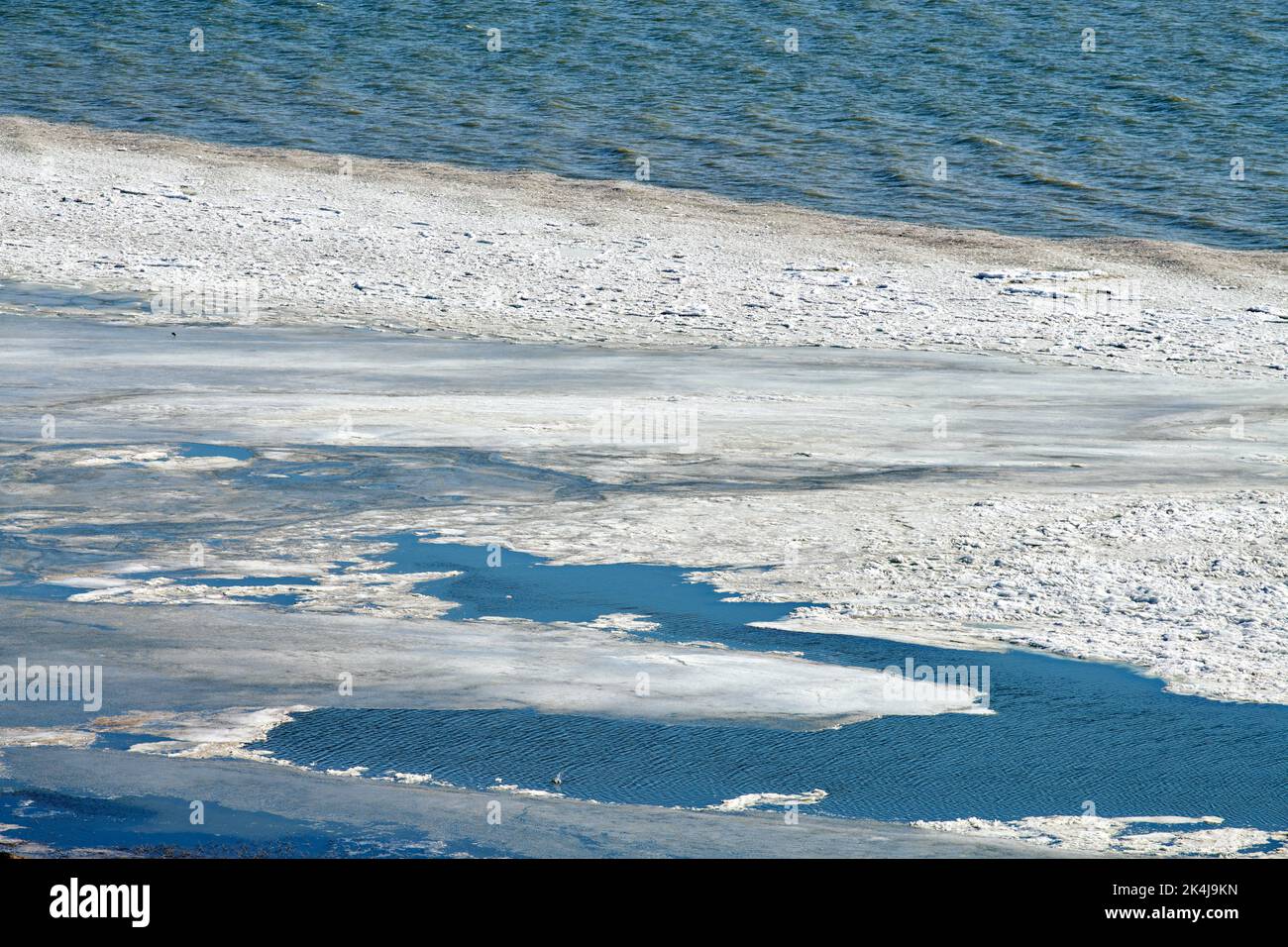Melting sea ice seasonal natural phenomenon of coming spring, ice on ...