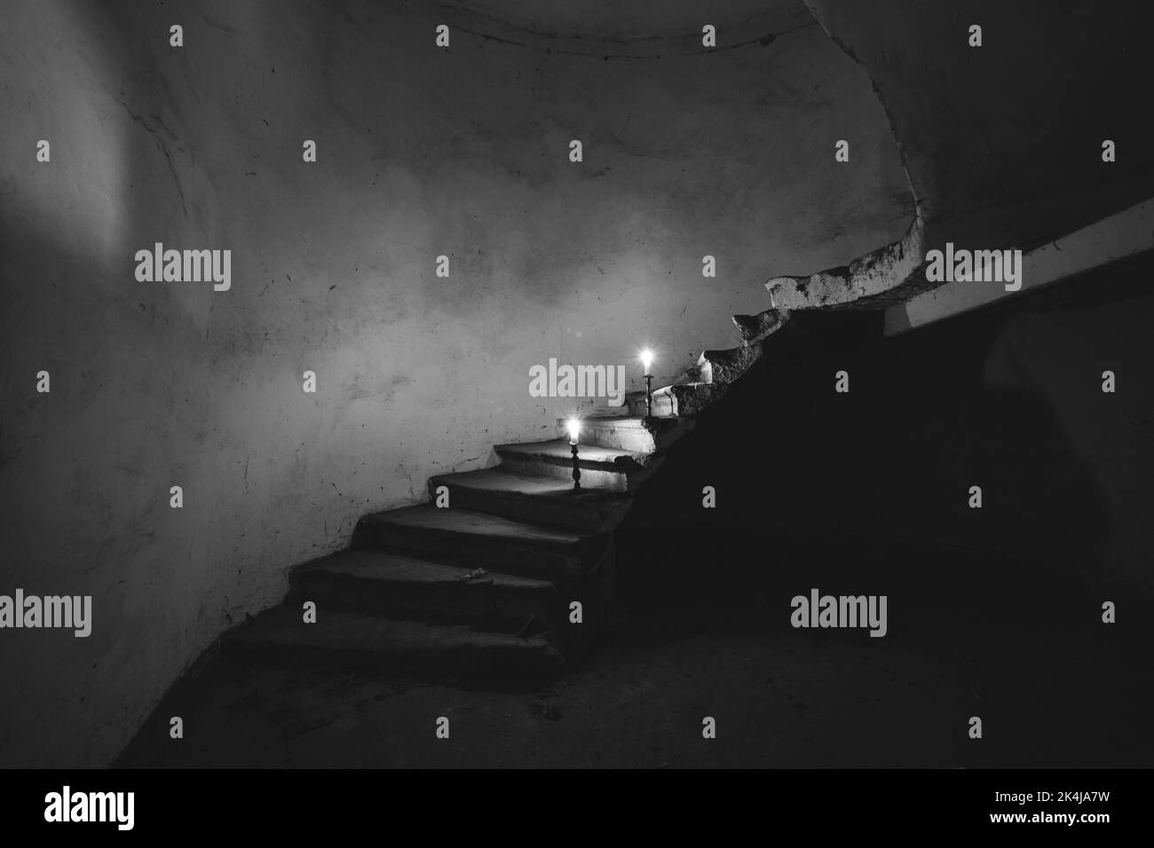 Abandoned haunted manor. Dark dirty grunge and creepy atmosphere Stock ...