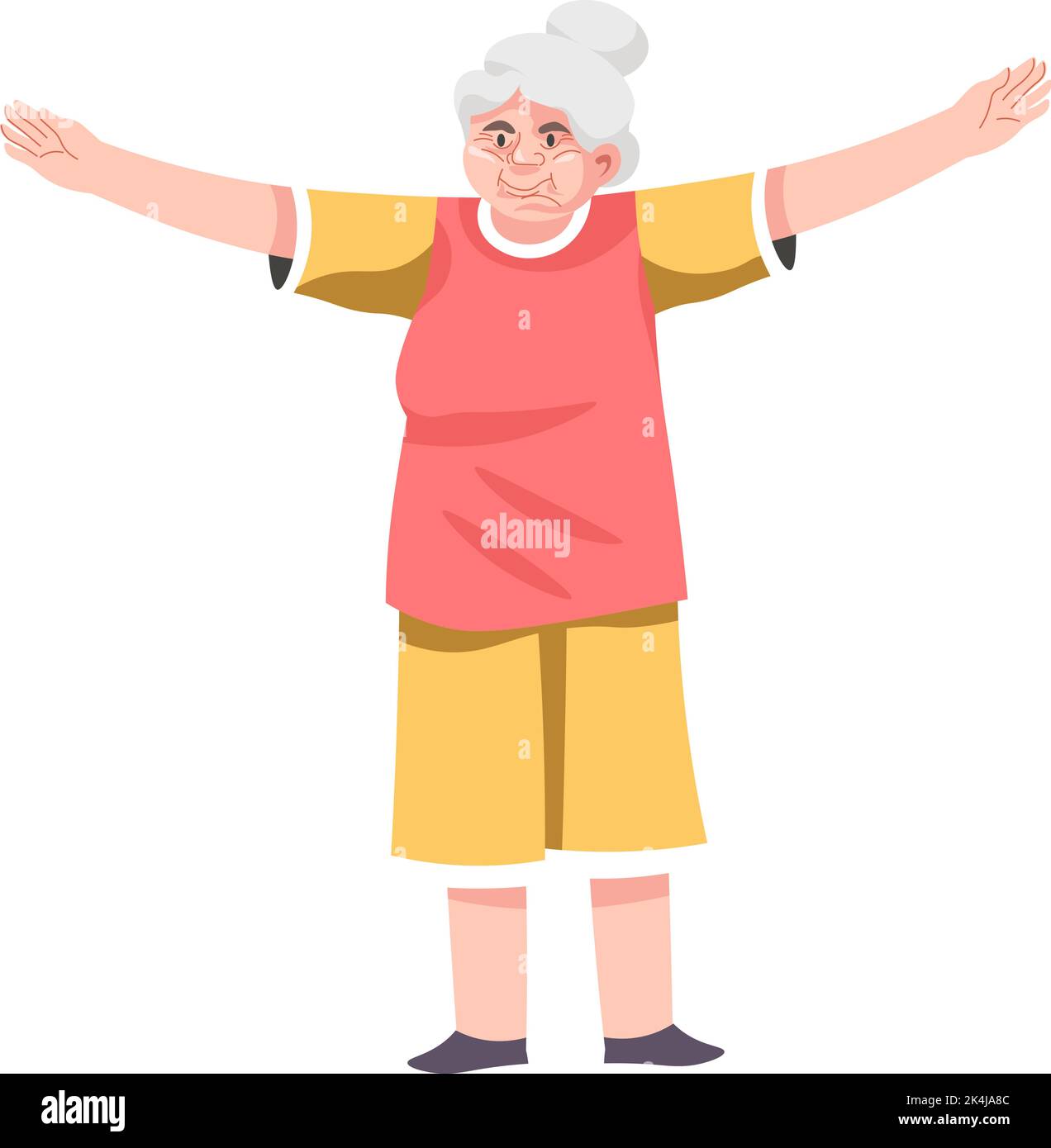 Grandmother working out doing exercises for health Stock Vector Image ...