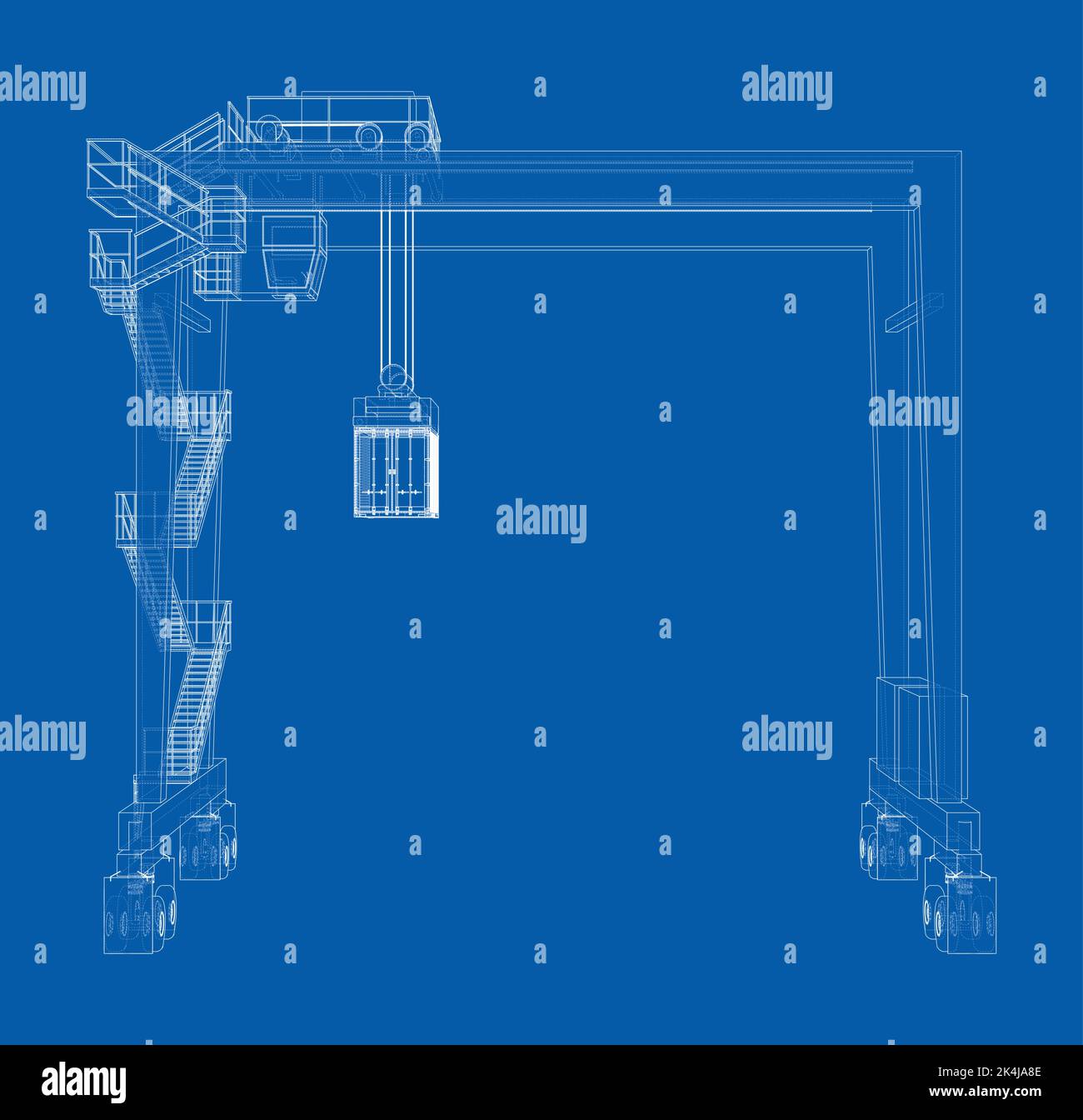 Container ship gantry crane Stock Vector Images - Alamy