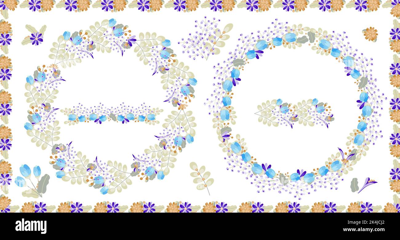 Outline flower border Stock Vector Images - Alamy