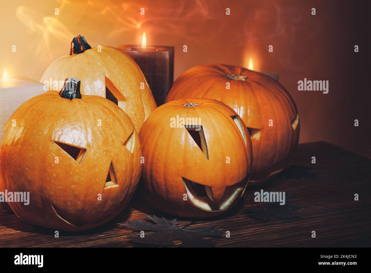 Halloween Jack-o-lantern Decor Stock Photo - Alamy