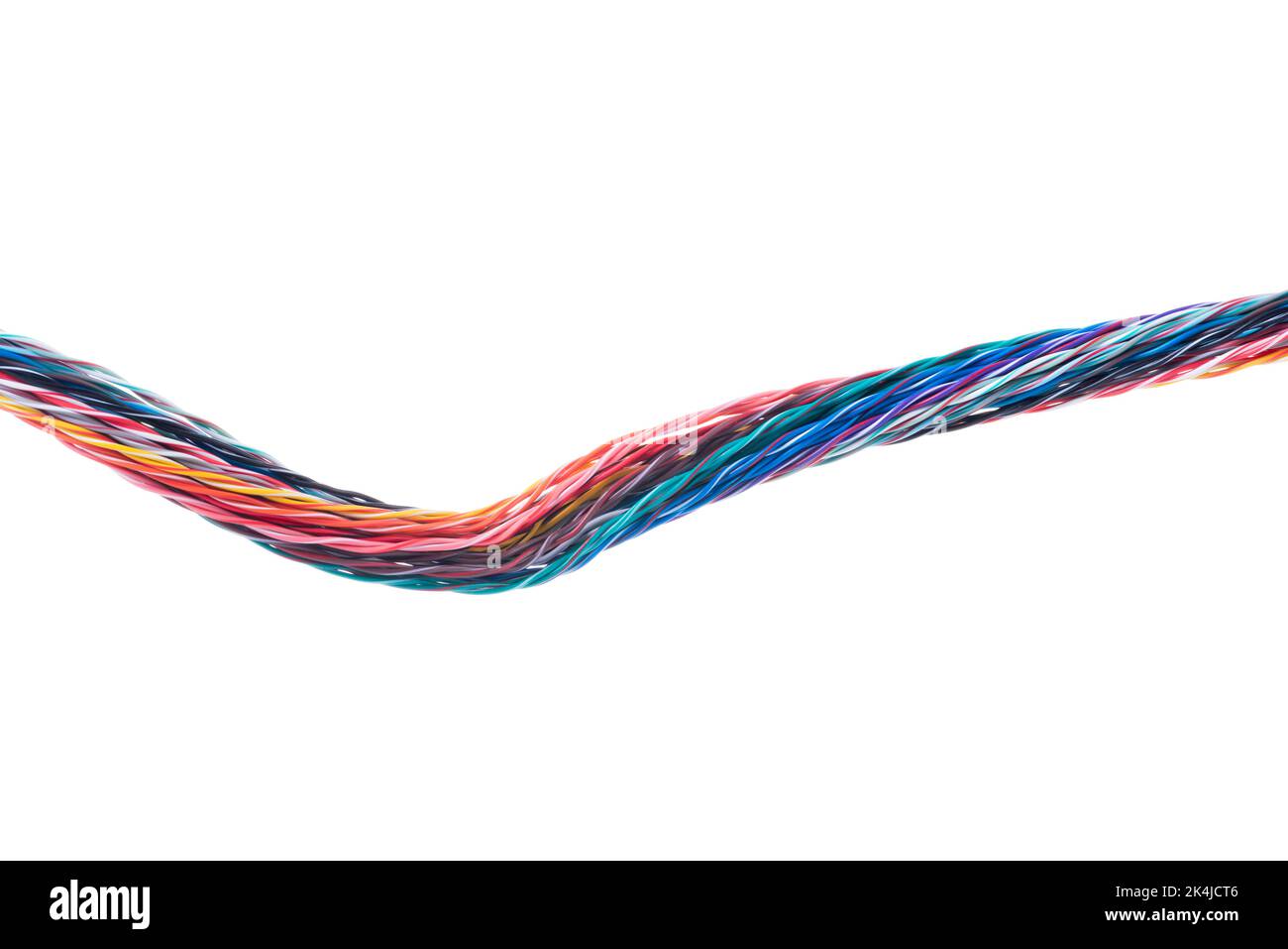 Multicolored electrical cable wire isolated on white background Stock ...