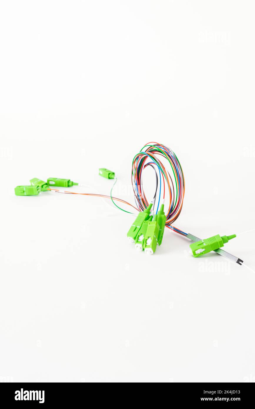 Fiber optic splitter single mode Stock Photo - Alamy