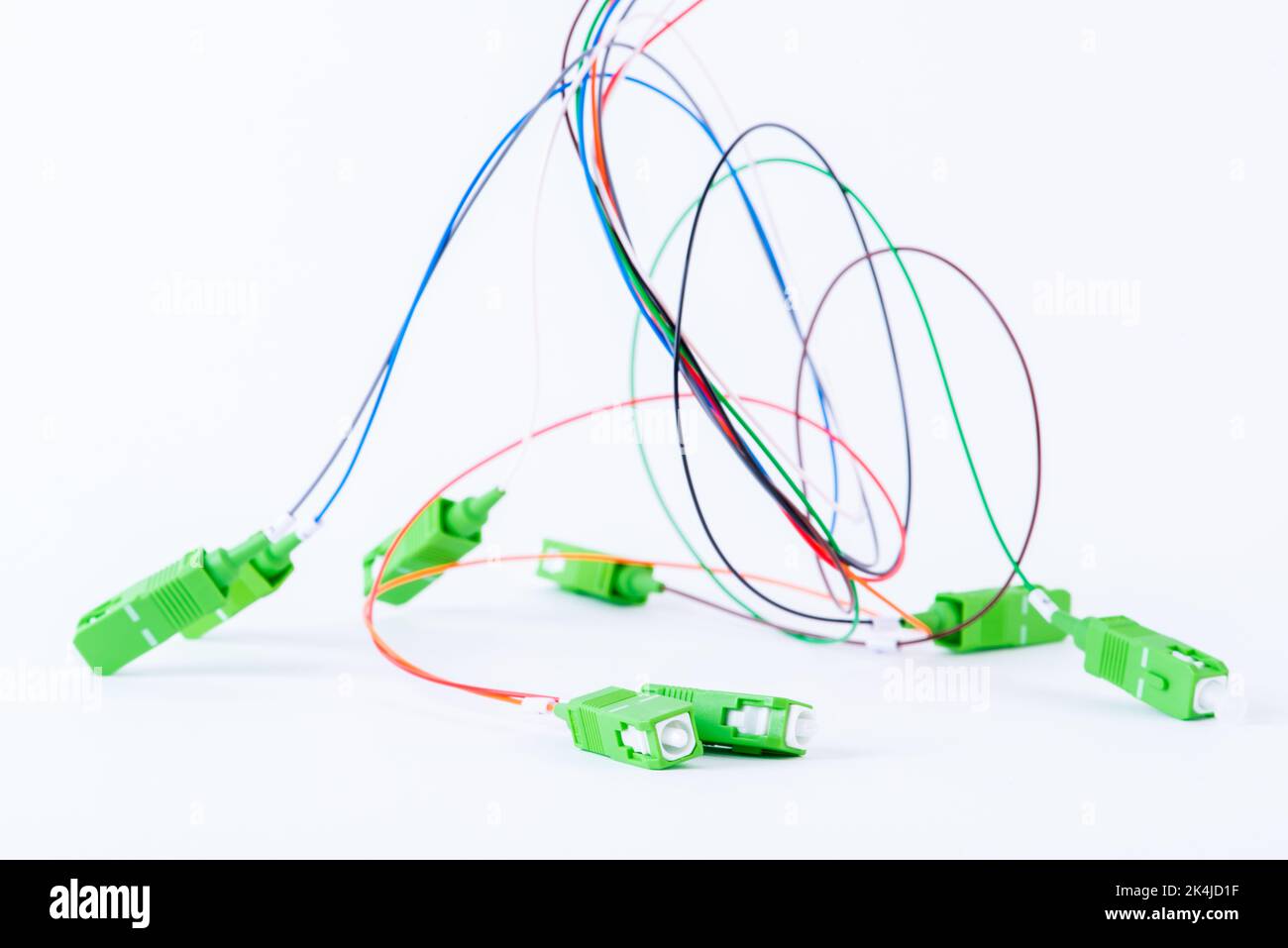 Fiber optic single mode patch cord with connectors sc Stock Photo - Alamy