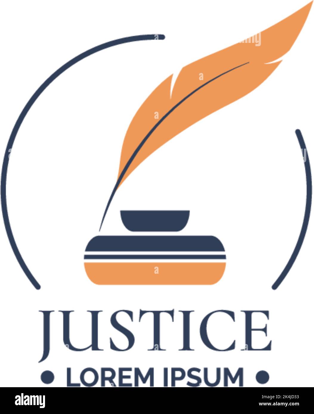 Justice, logotype with feather and ink vector Stock Vector Image & Art ...