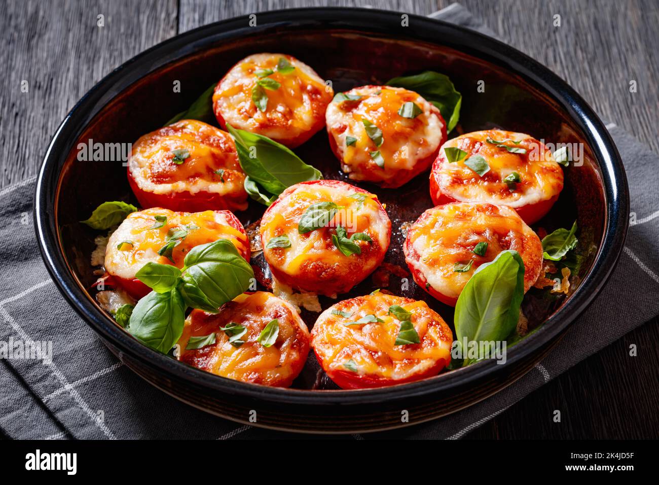 Baked Tomatoes with Mozzarella, Cheddar and Parmesan, Cheesy Oven ...