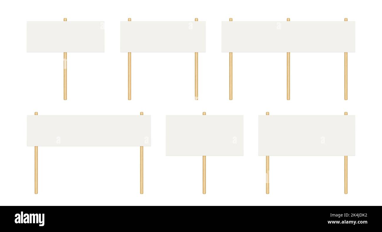 Picket banner frame. Blank demonstration banner mock up. Empty protest ...