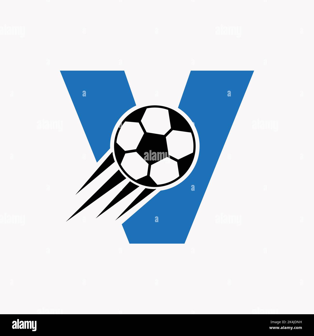 Initial Letter V Football Logo Concept With Moving Football Icon ...