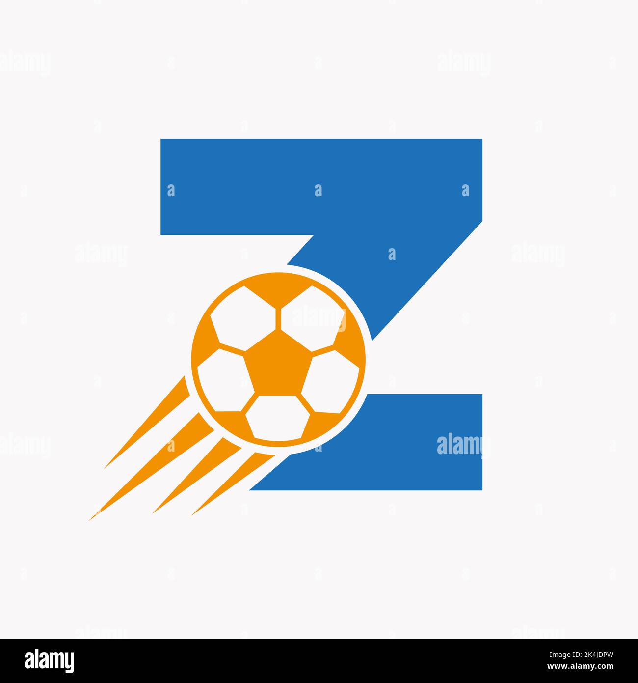 Initial Letter Z Football Logo Concept With Moving Football Icon ...