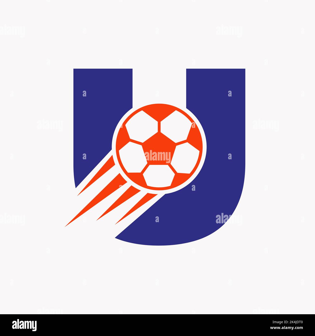 Initial Letter U Football Logo Concept With Moving Football Icon ...