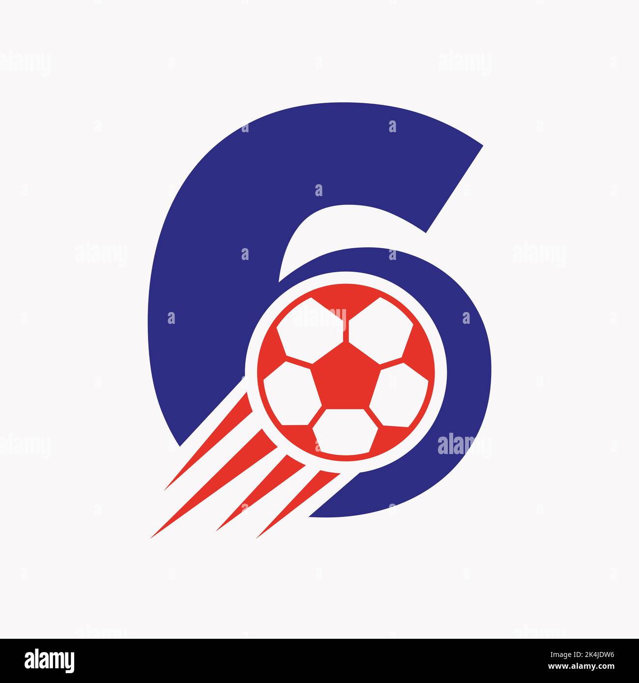 Initial Letter 6 Football Logo Concept With Moving Football Icon ...