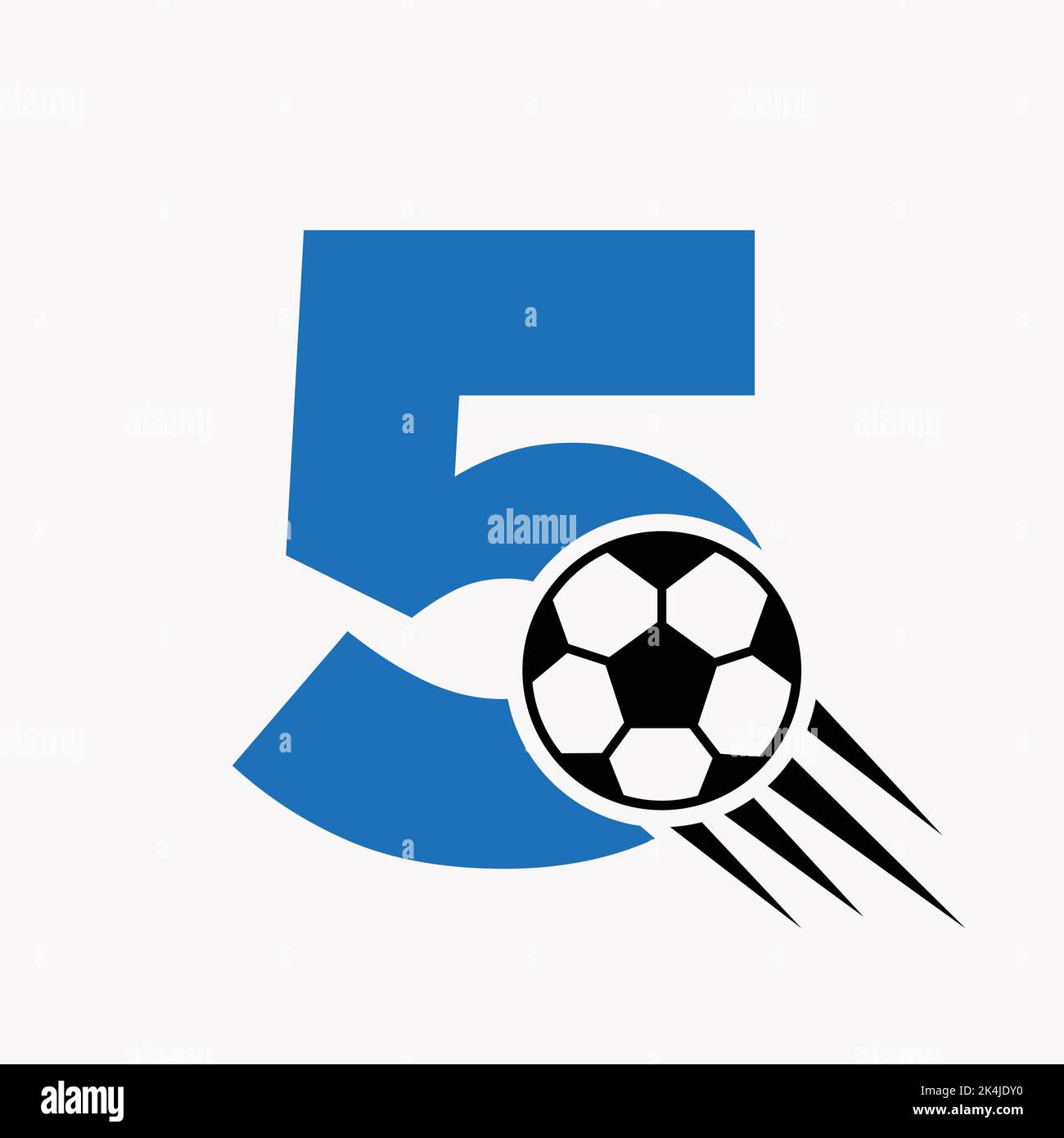 Initial Letter 5 Football Logo Concept With Moving Football Icon ...