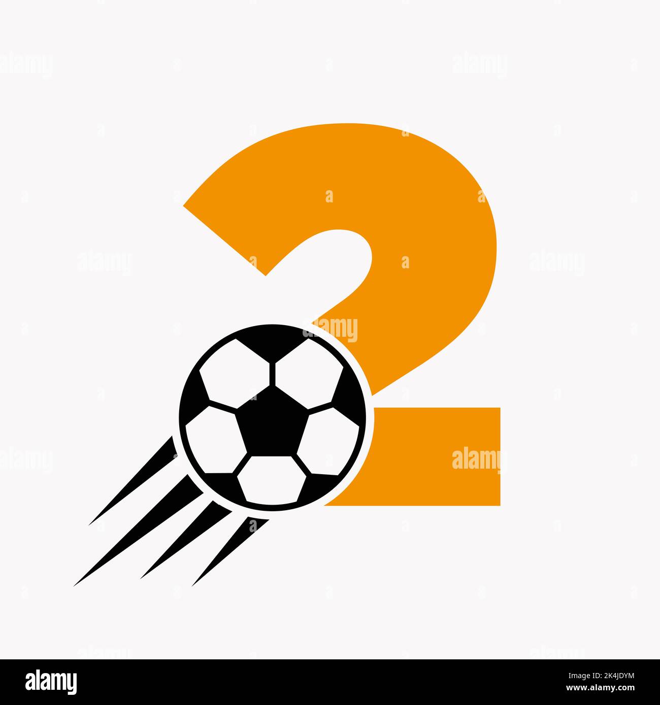 Initial Letter 2 Football Logo Concept With Moving Football Icon ...