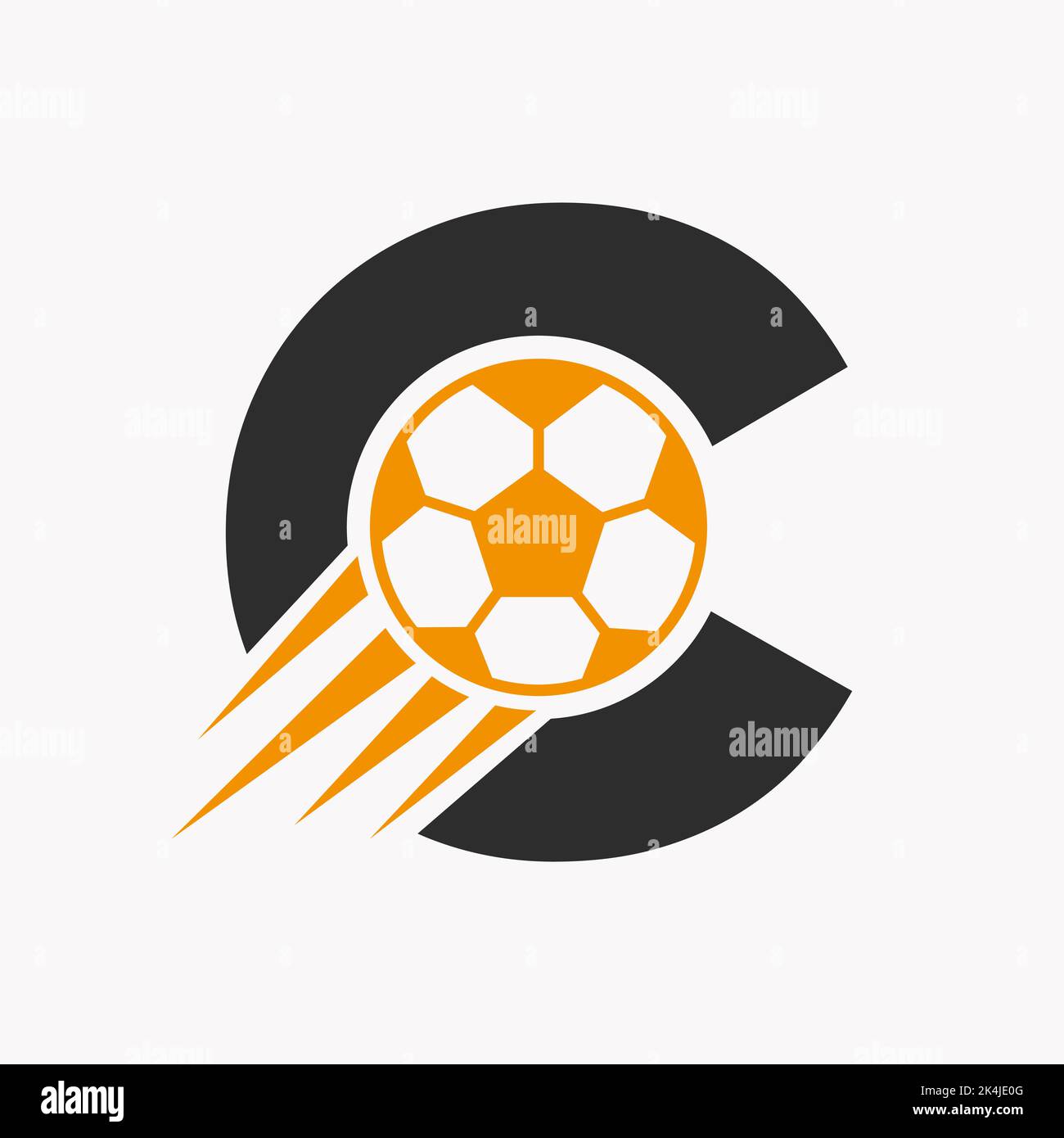 Initial Letter C Football Logo Concept With Moving Football Icon ...