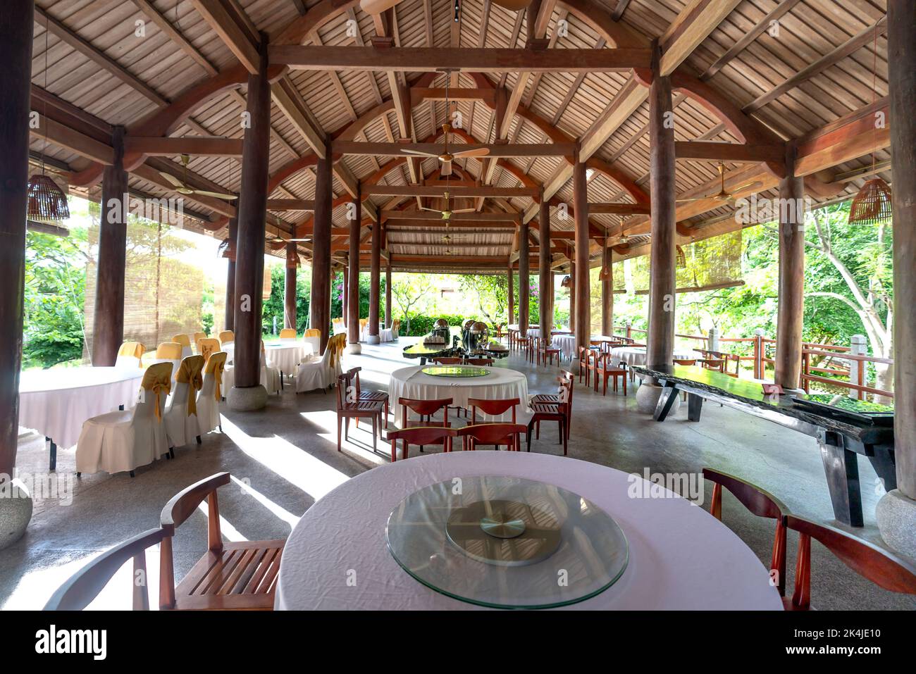 Quynh Vien 4-star resort - August 27, 2022: Restaurant interior of ...