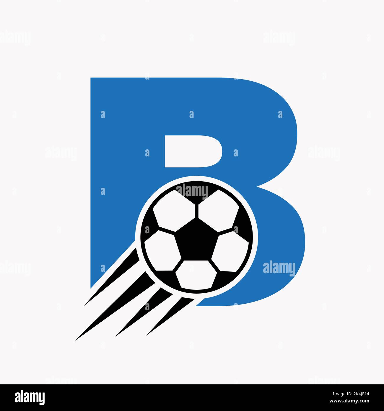 Initial Letter B Football Logo Concept With Moving Football Icon ...
