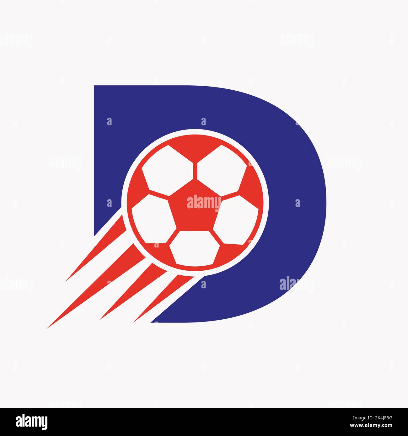 Initial Letter D Football Logo Concept With Moving Football Icon ...