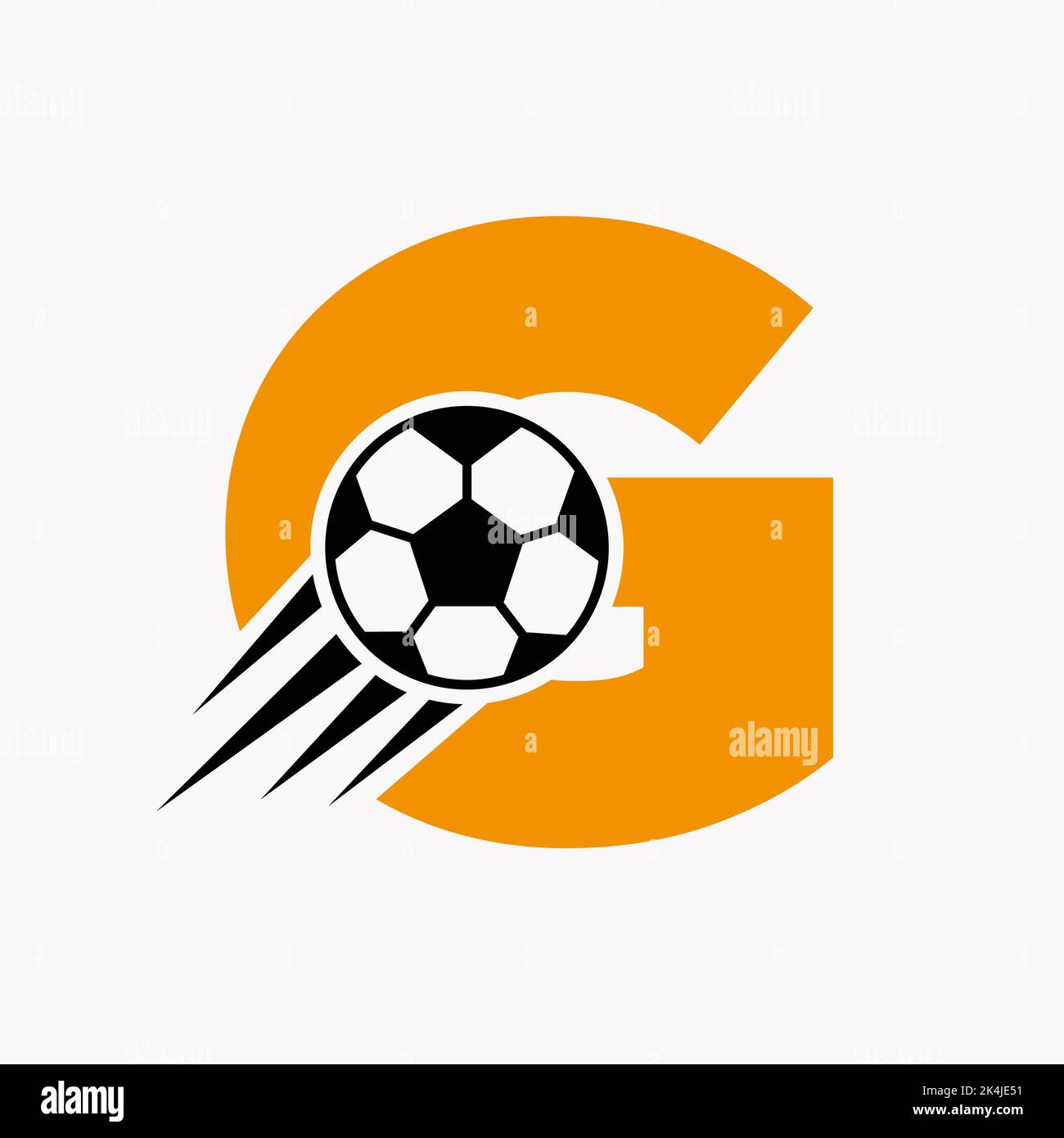 Initial Letter G Football Logo Concept With Moving Football Icon ...