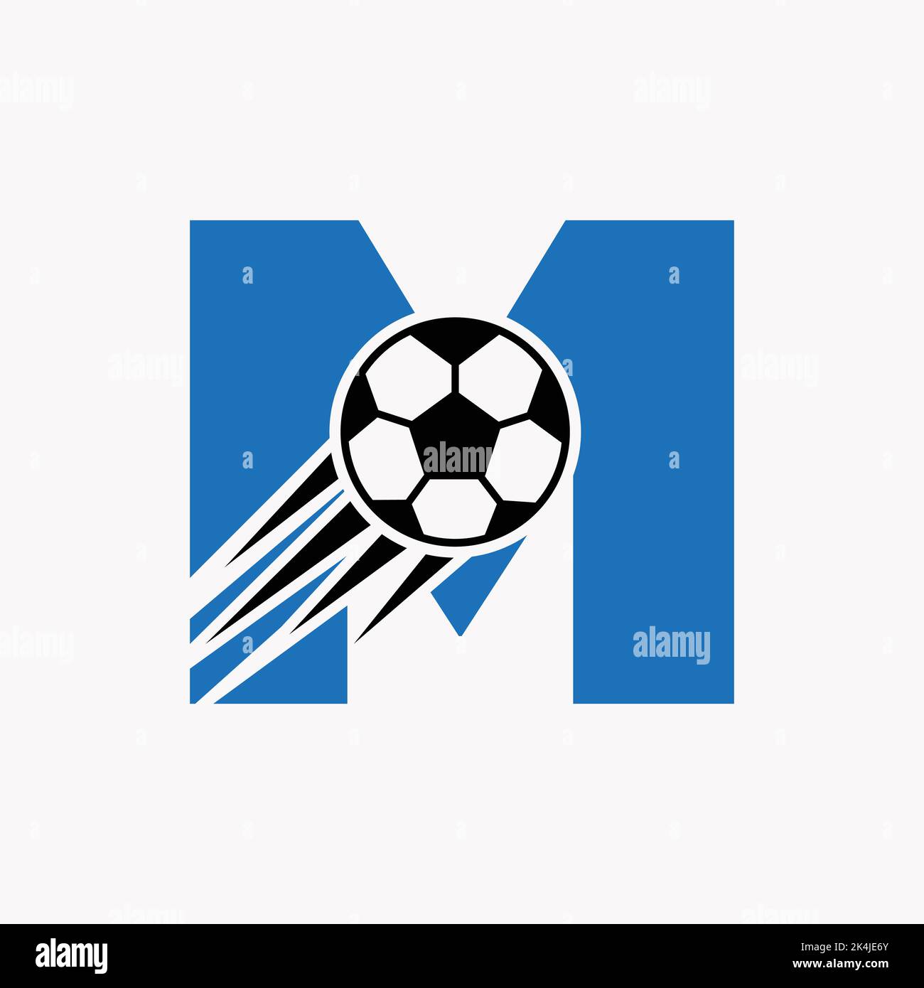 Initial Letter M Football Logo Concept With Moving Football Icon ...