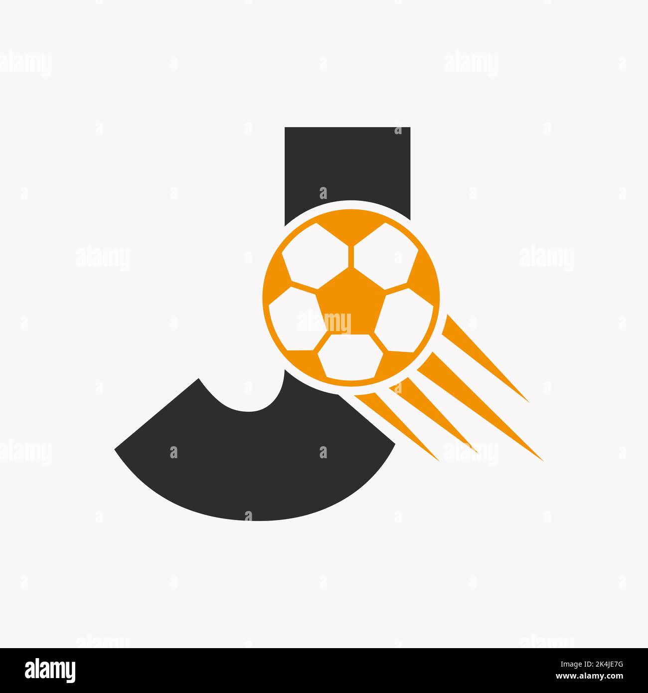 Initial Letter J Football Logo Concept With Moving Football Icon ...