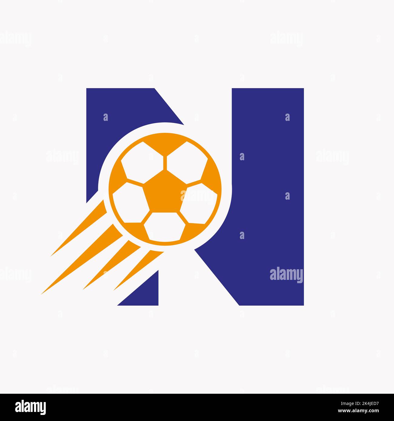 Initial Letter N Football Logo Concept With Moving Football Icon ...