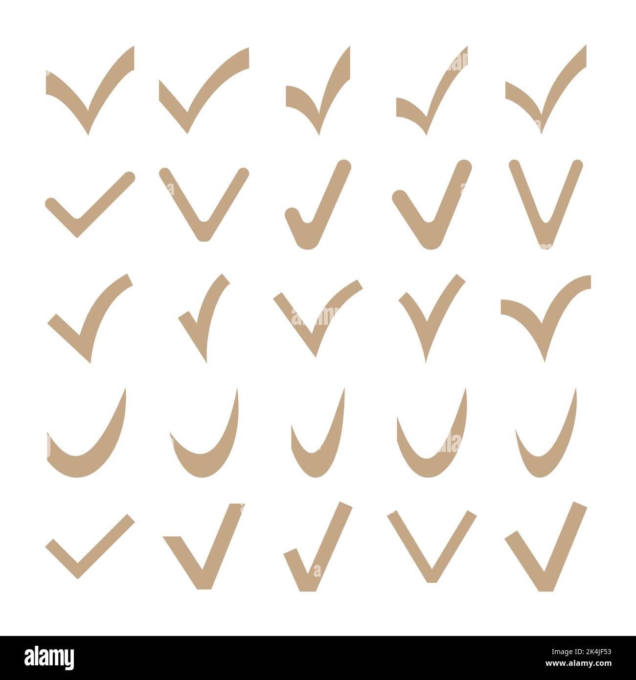 Set of golden and white different vector check marks Stock Vector Image ...