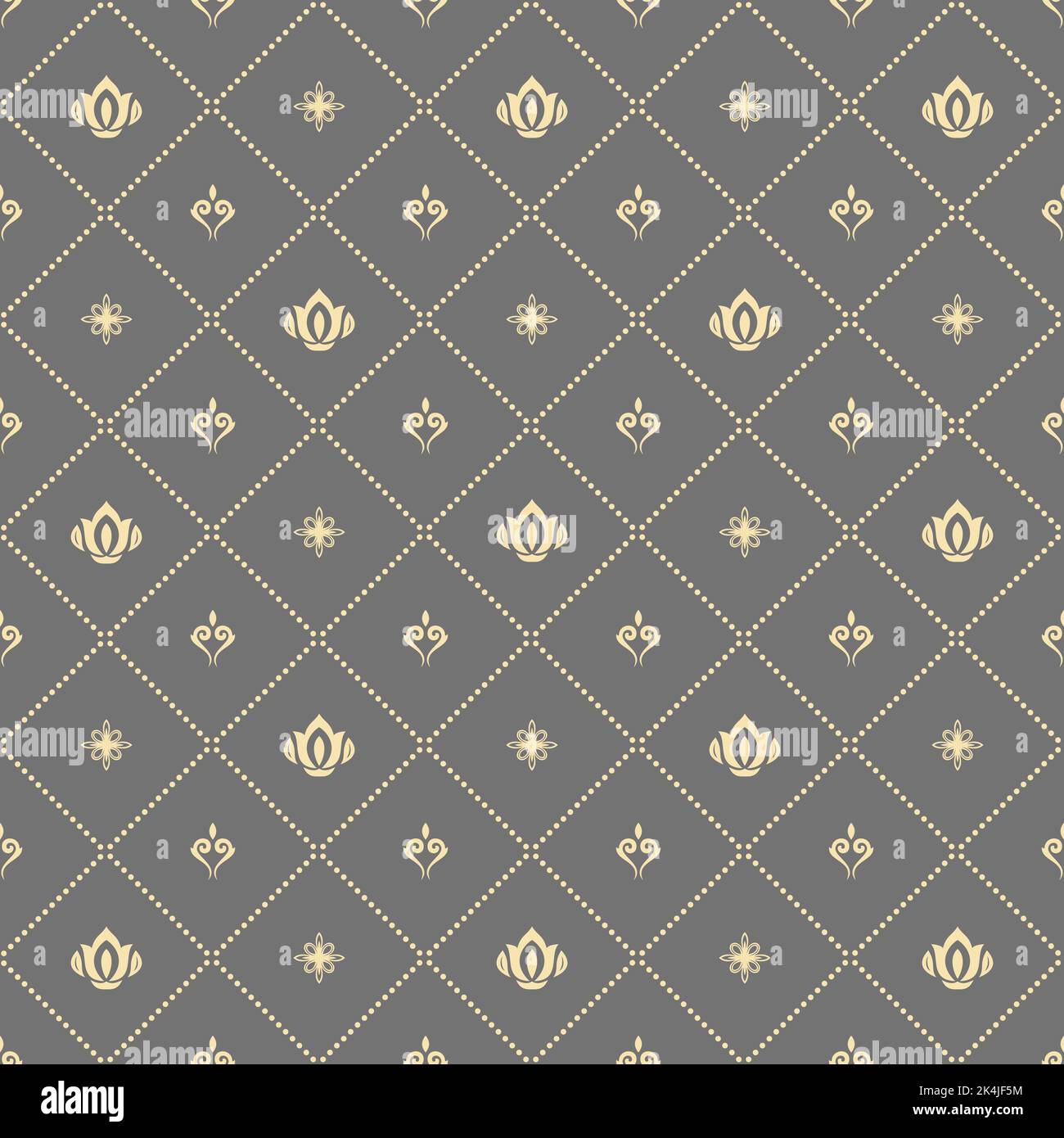 Seamless vector gray and golden pattern. Modern geometric ornament with ...