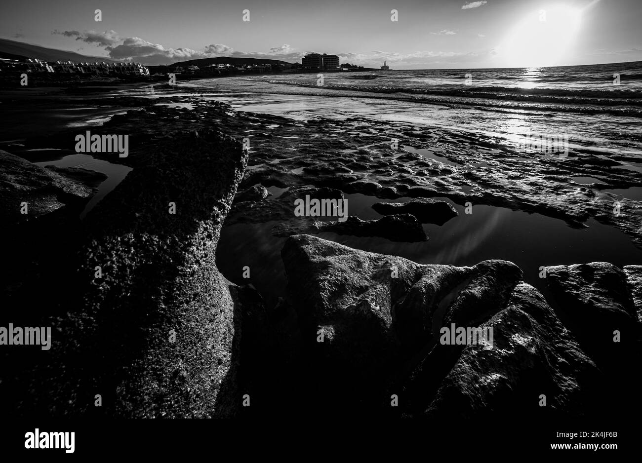 Sun light and rocks Black and White Stock Photos & Images - Alamy