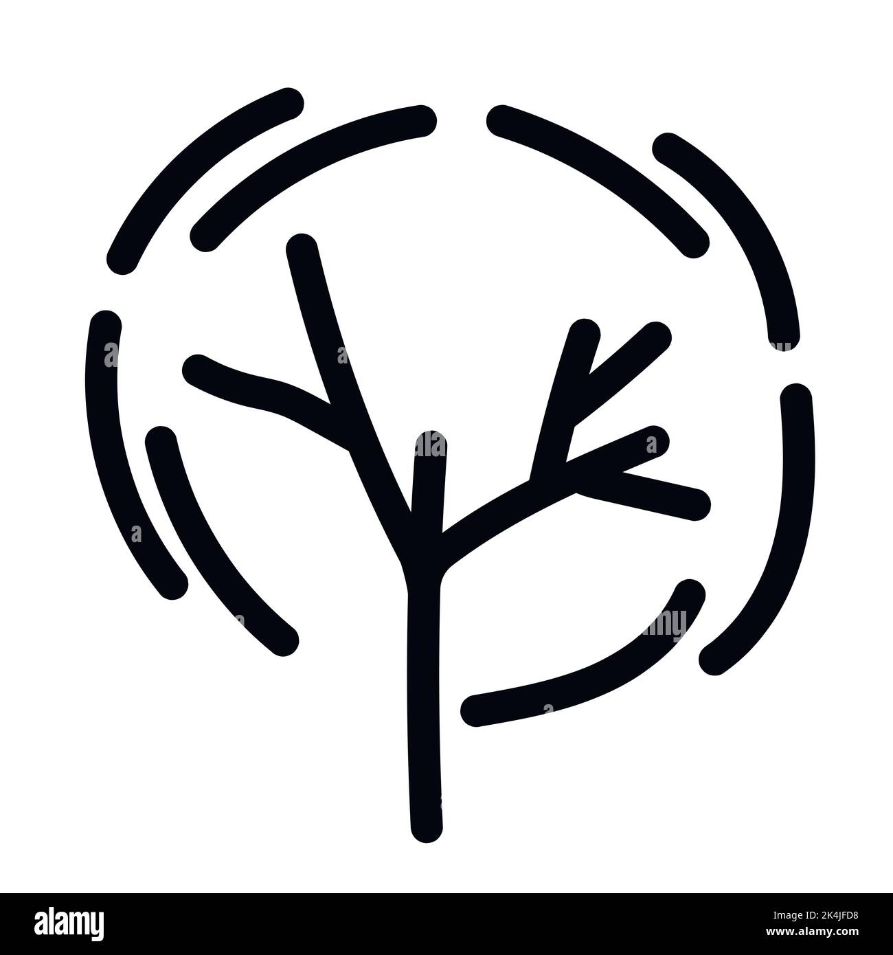 Black and white template tree icon. Vector symbol sign isolated on ...