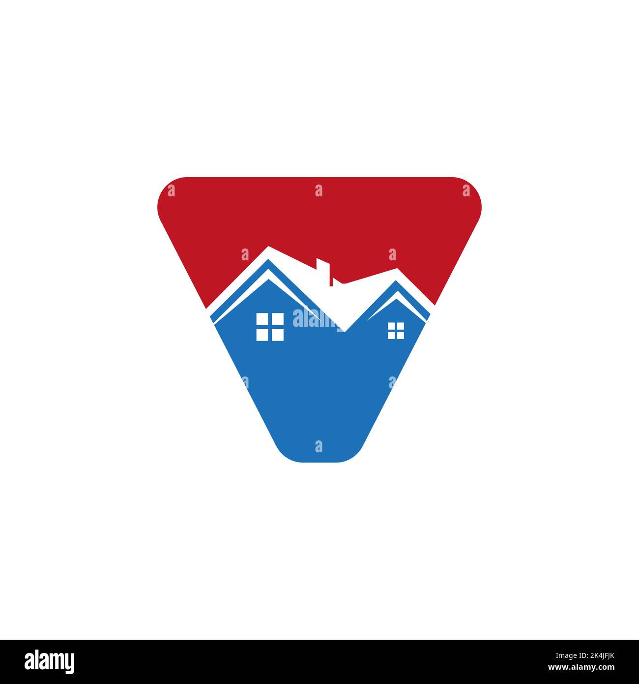 Initial Letter V Real Estate Logo With Building Roof For Investment and ...