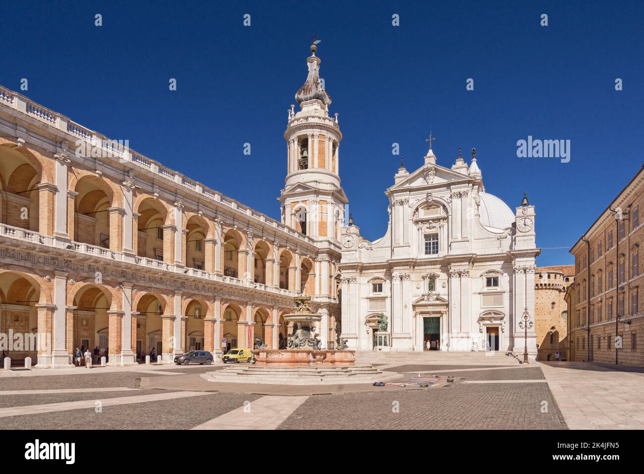 Loreto, Italy - August 1st 2022: Piazza della Madonna. Popular catholic ...