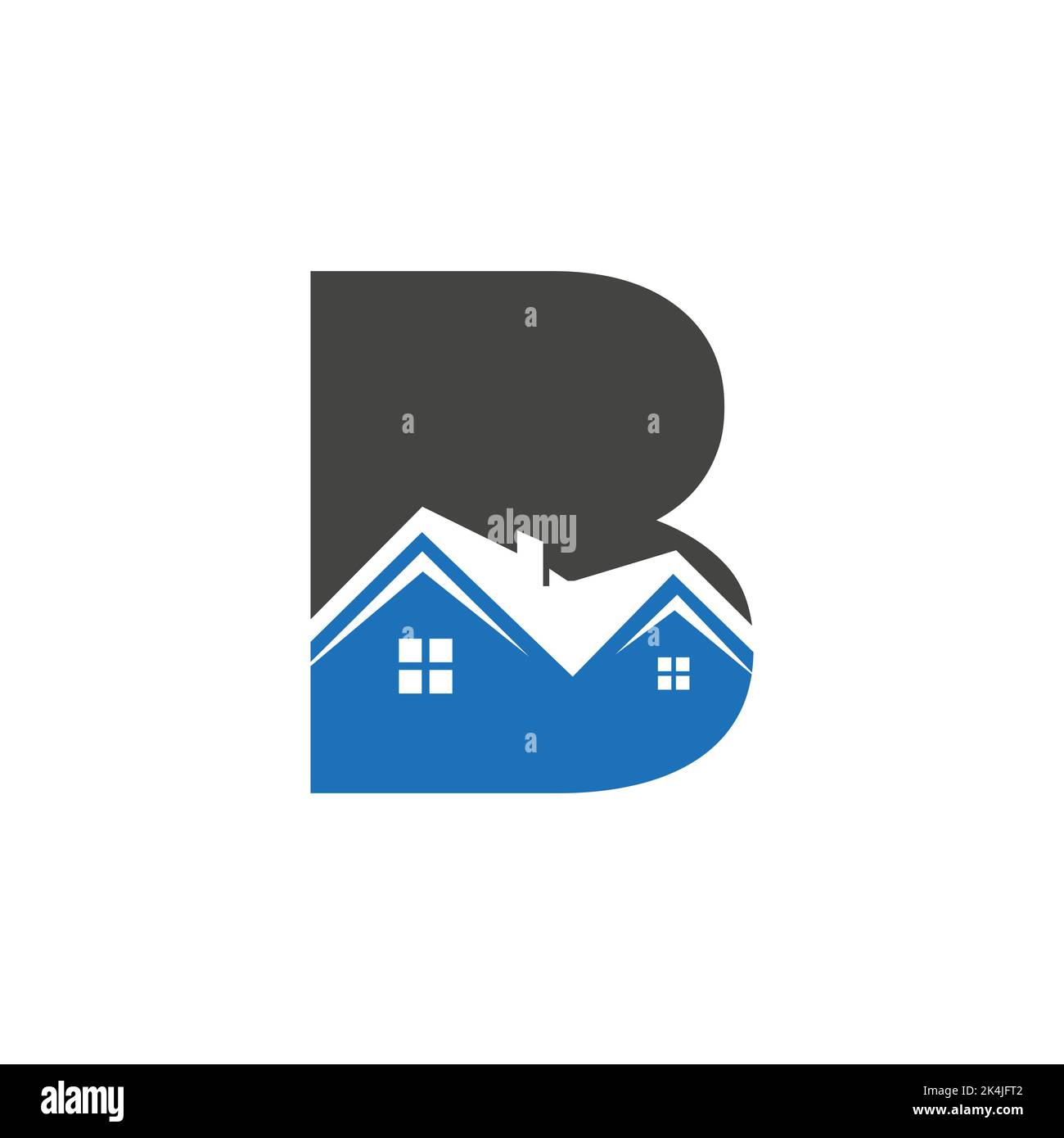 Initial Letter B Real Estate Logo With House Building Roof For ...