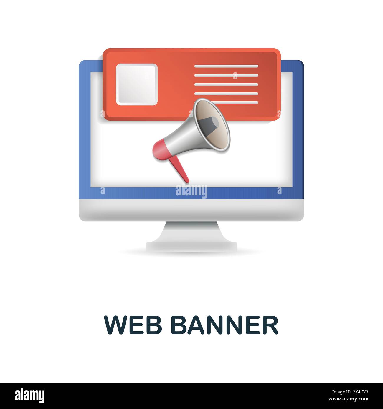 Web Banner icon. 3d illustration from digital marketing collection ...
