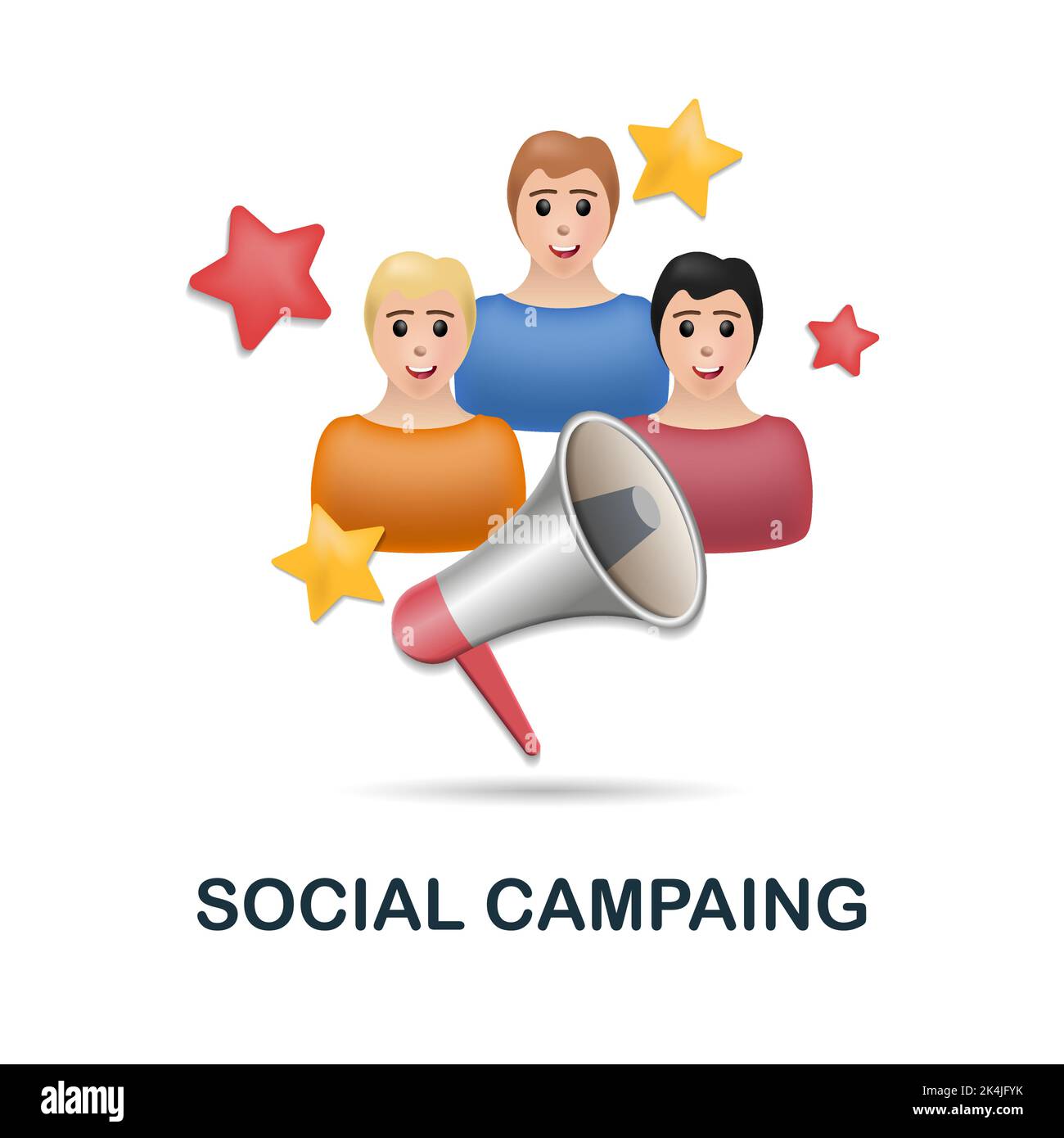 Social Campaing icon. 3d illustration from digital marketing collection ...