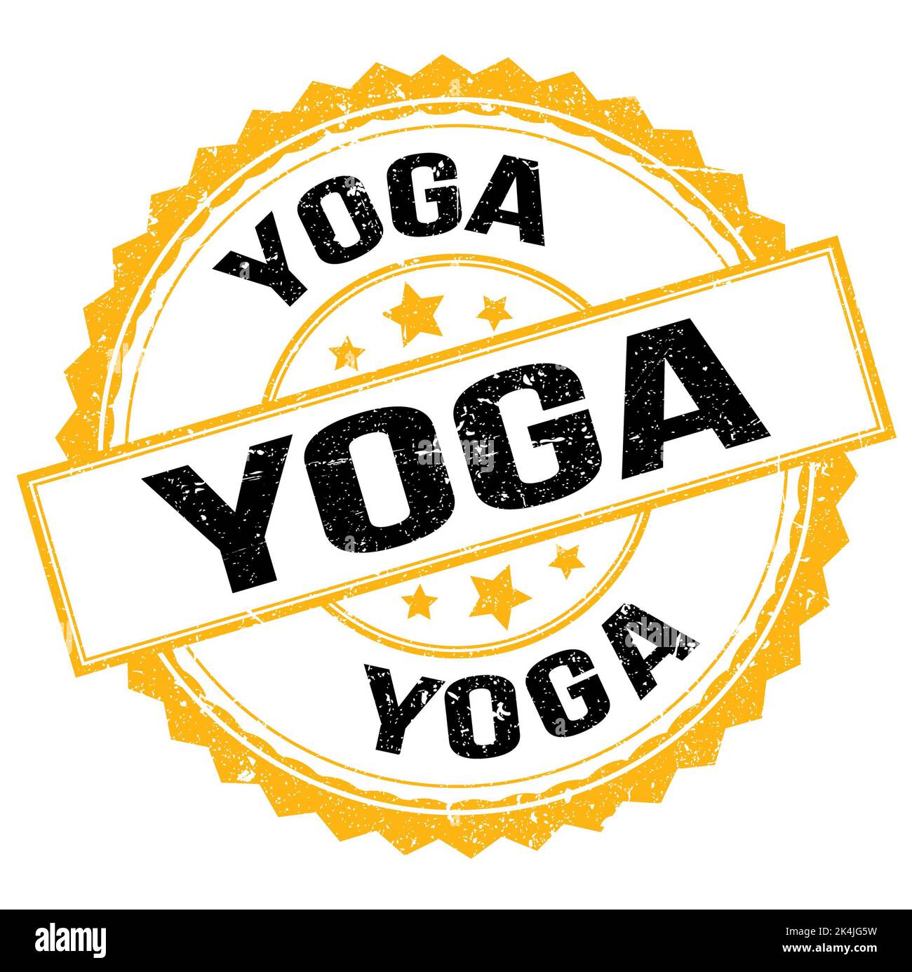 YOGA text written on yellow-black round stamp sign Stock Photo - Alamy