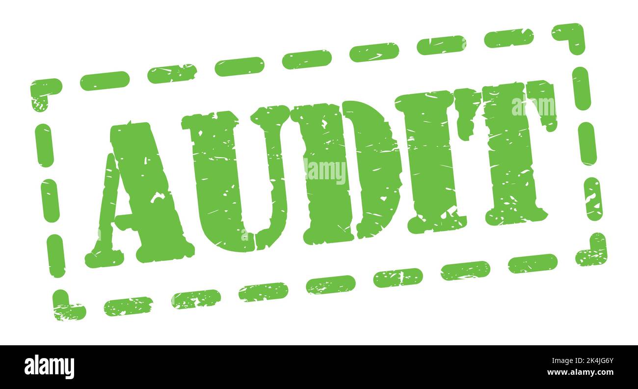 AUDIT text written on green dash stamp sign Stock Photo - Alamy