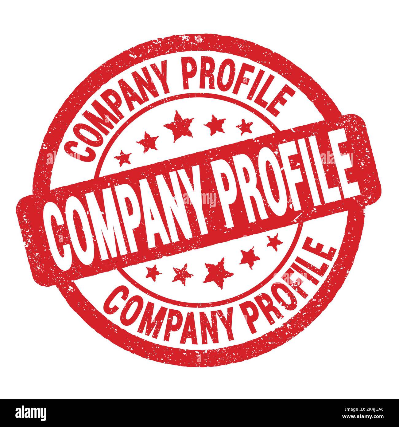 COMPANY PROFILE text written on red grungy stamp sign Stock Photo - Alamy