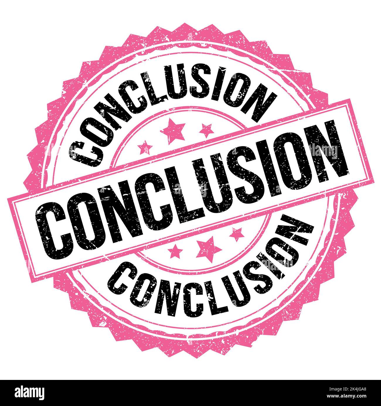 Conclusion text on round hi-res stock photography and images - Alamy