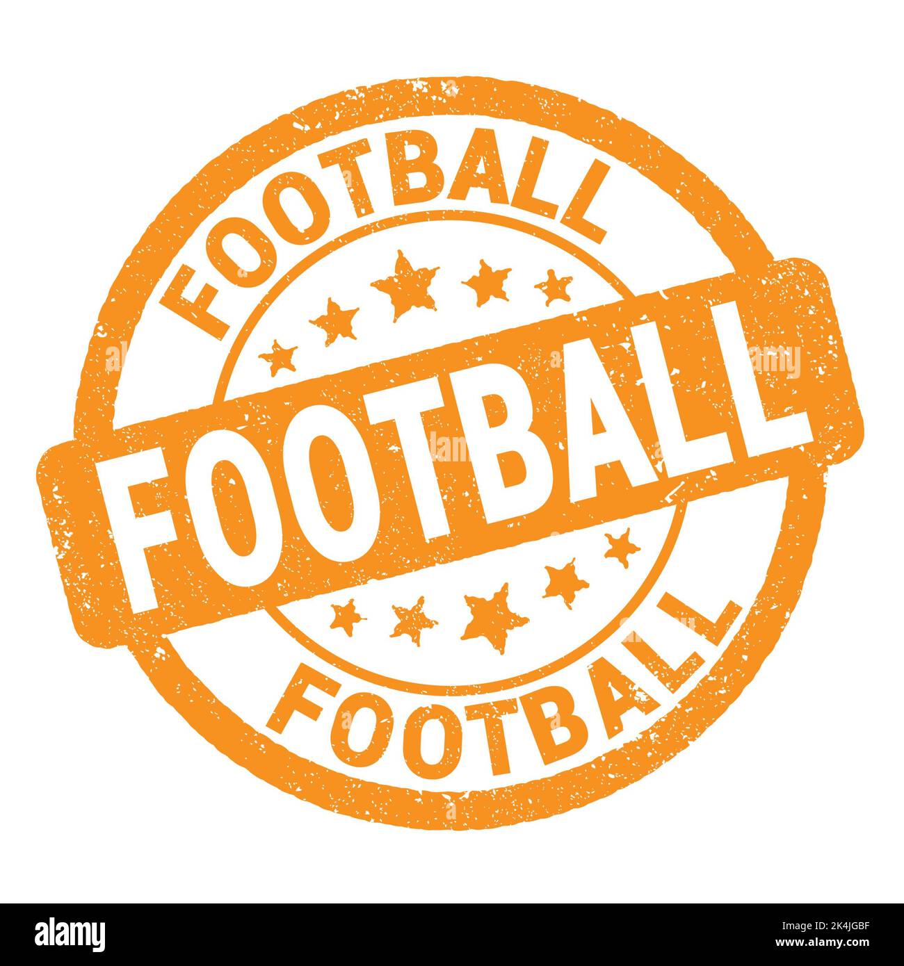 FOOTBALL text written on orange grungy stamp sign Stock Photo - Alamy