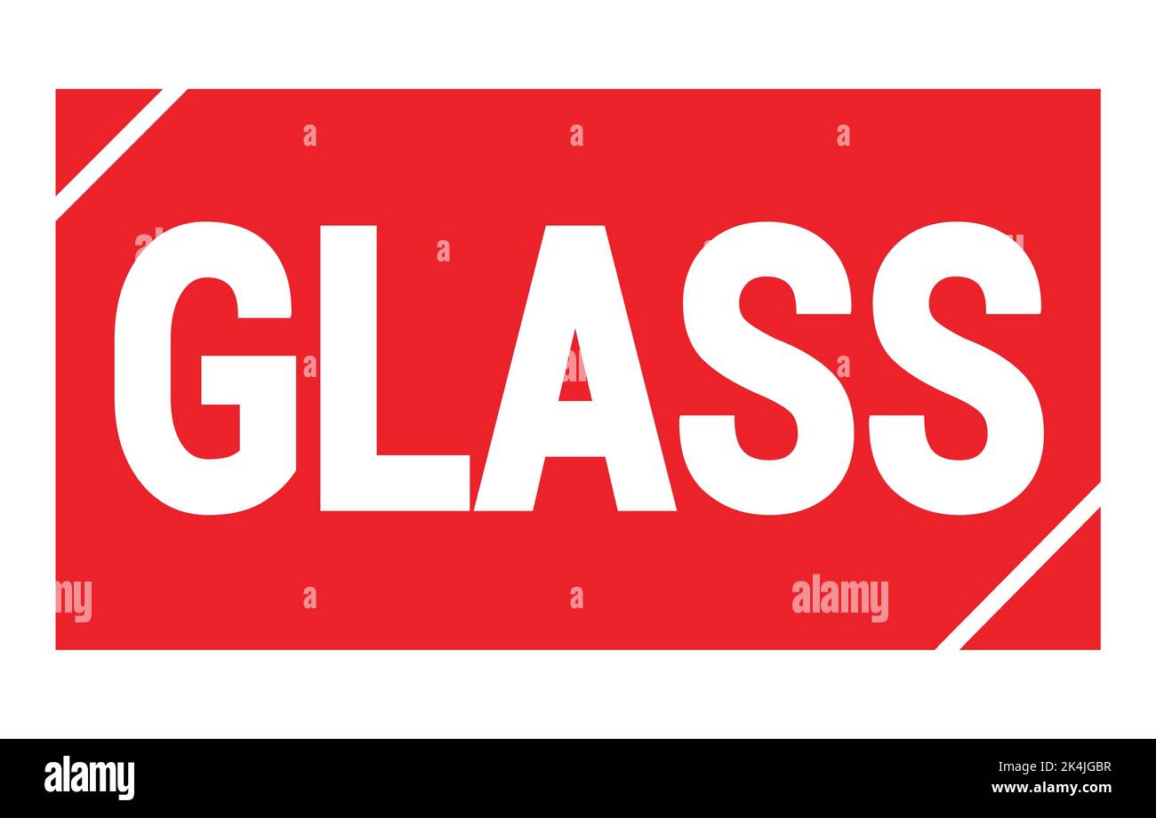 GLASS text written on red rectangle stamp sign Stock Photo - Alamy