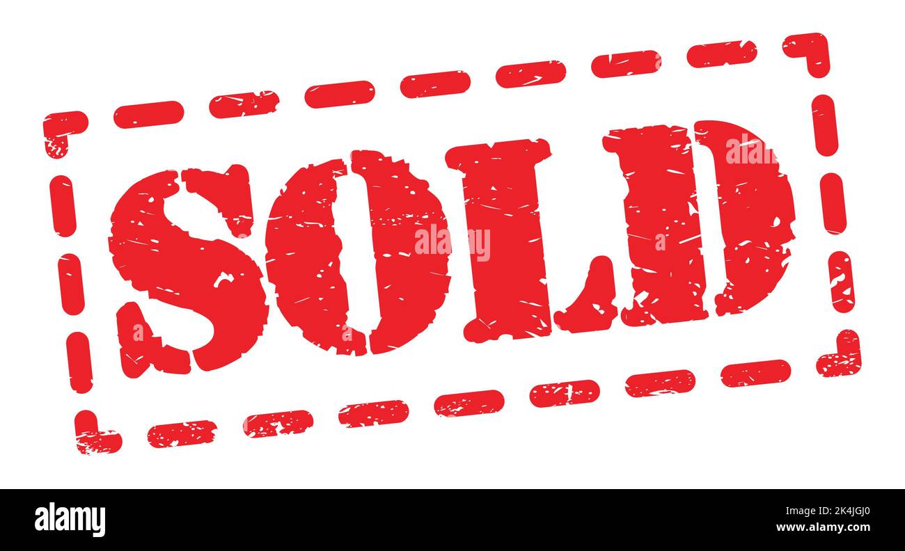 SOLD text written on red dash stamp sign Stock Photo - Alamy