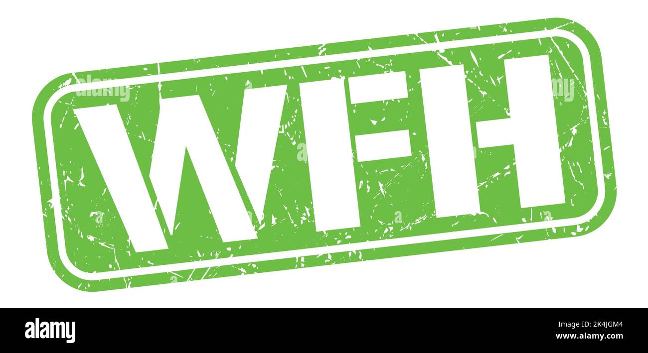 WFH text written on green grungy stamp sign Stock Photo - Alamy